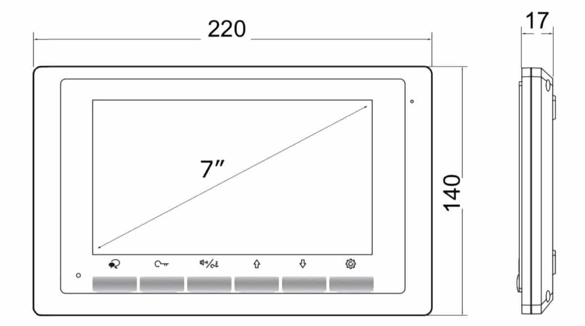Evercom DM1 | Video intercom | 7 inch 16:9 kleurenscherm | Appartement
